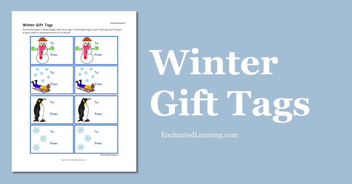 Winter Gift Tags (Color) - Enchanted Learning