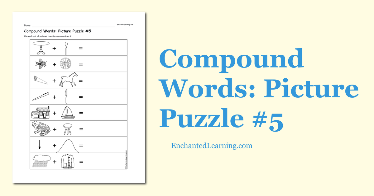Compound Words: Picture Puzzle #5 - Enchanted Learning