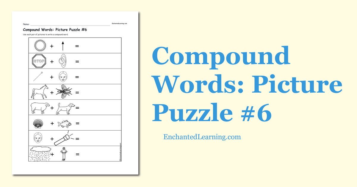 Compound Words: Picture Puzzle #6 - Enchanted Learning