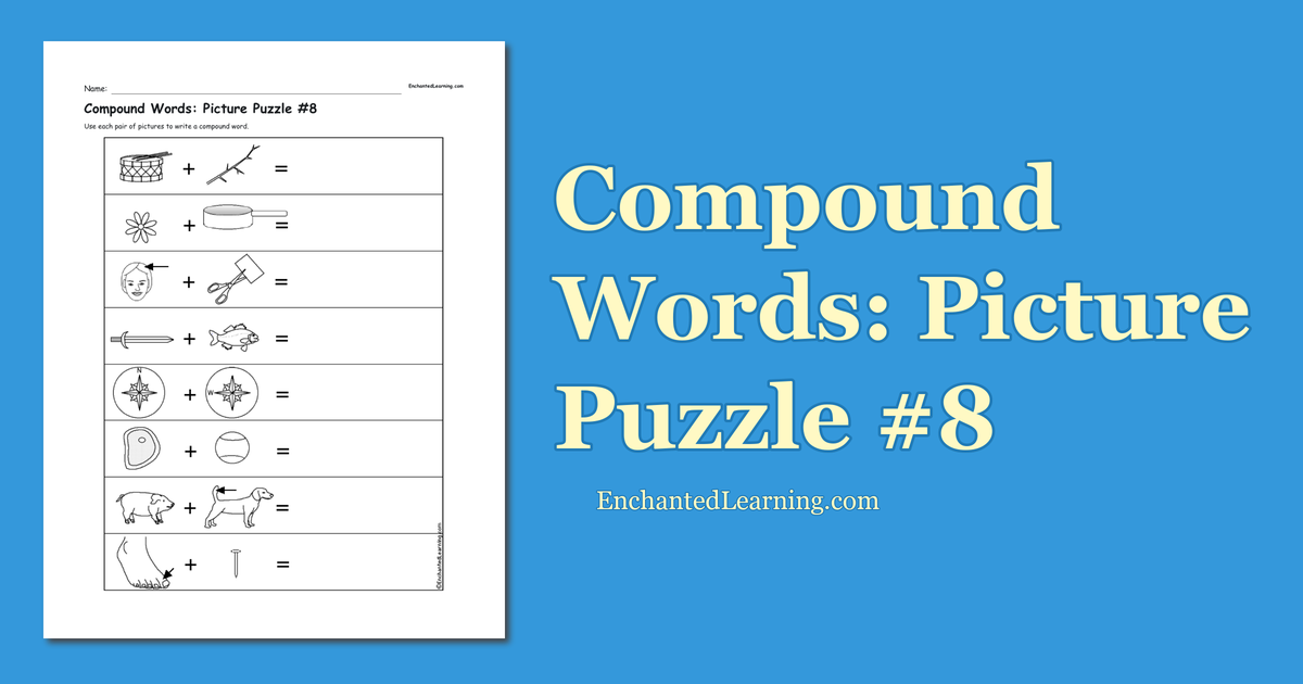 Compound Words: Picture Puzzle #8 - Enchanted Learning