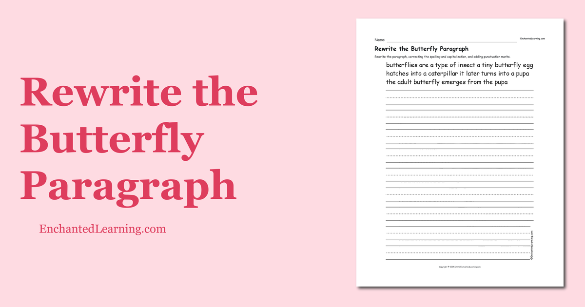 Rewrite the Butterfly Paragraph - Enchanted Learning
