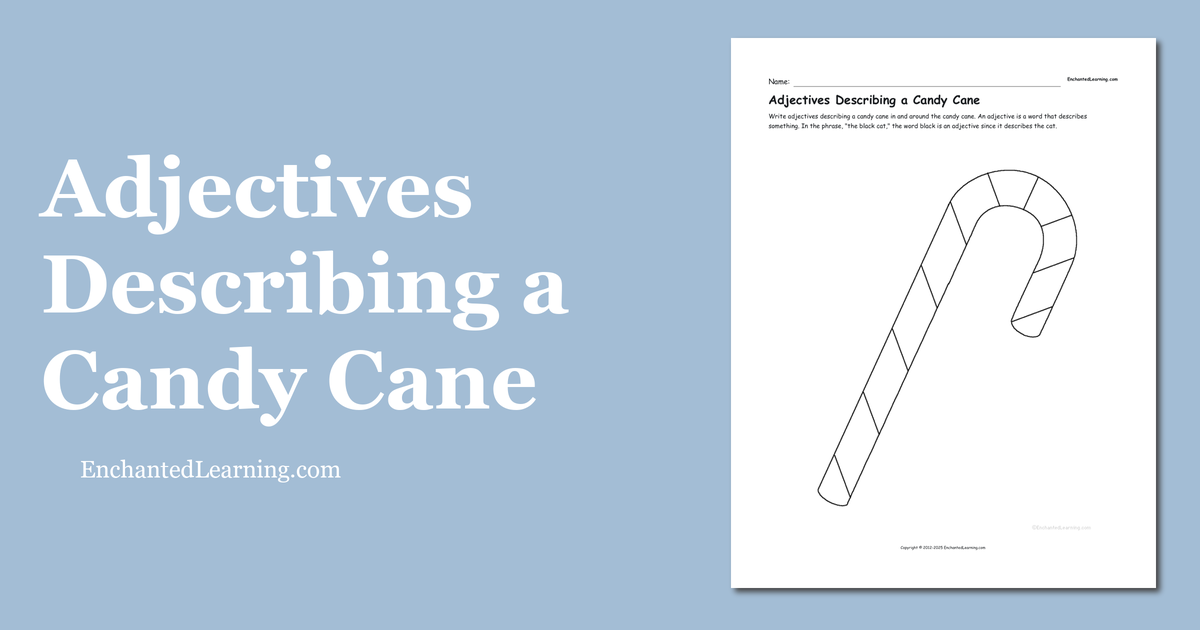 Adjectives Describing a Candy Cane - Enchanted Learning