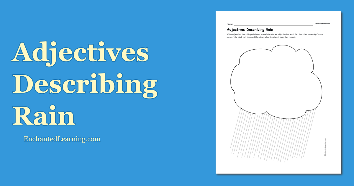 Writing Adjectives Describing Rain - Enchanted Learning