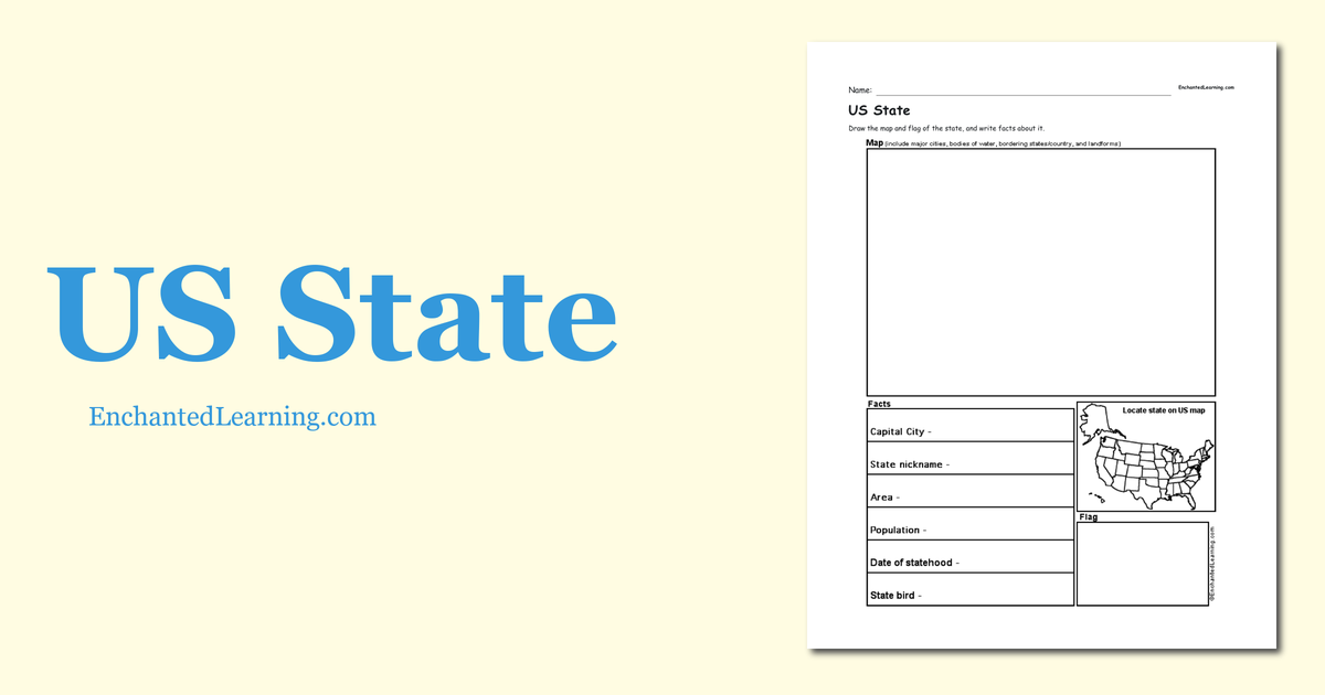 US State Report Diagram Printout #2: Graphic Organizers - Enchanted ...