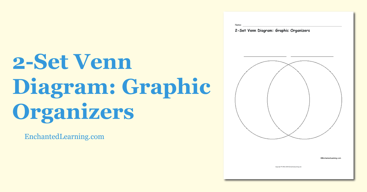 2-Set Venn Diagram: Graphic Organizers - Enchanted Learning