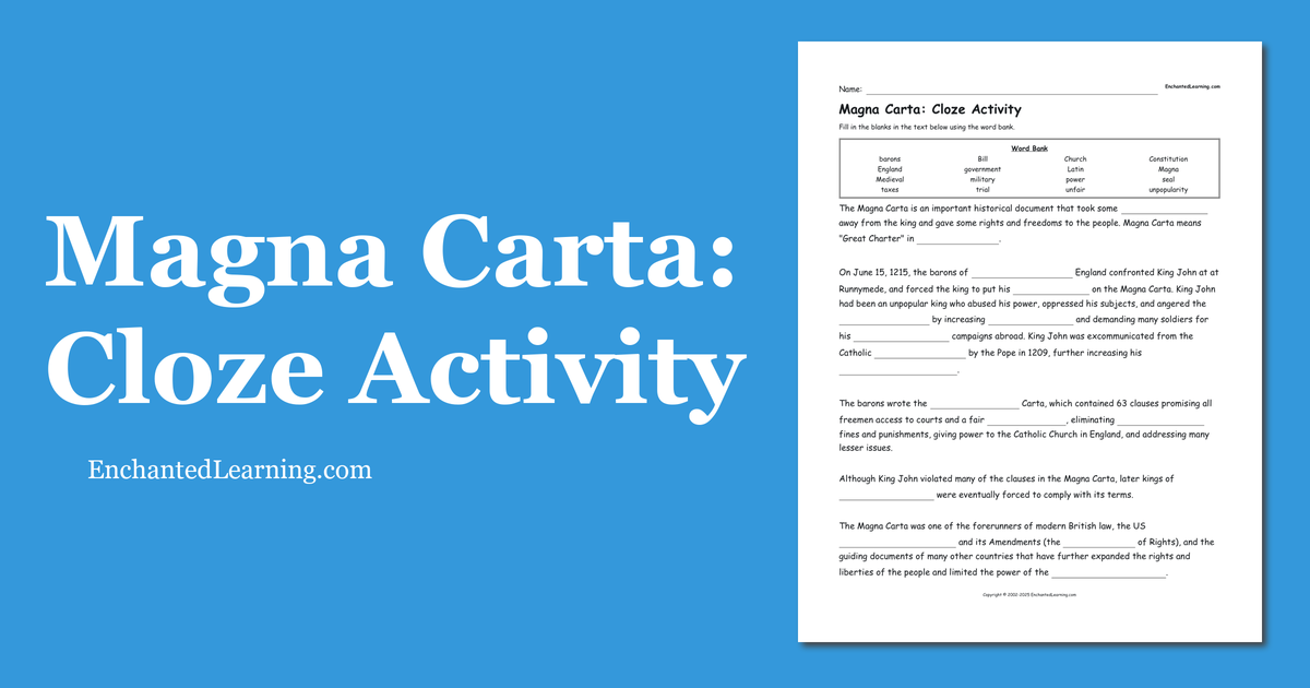 Magna Carta: Cloze Activity - Enchanted Learning
