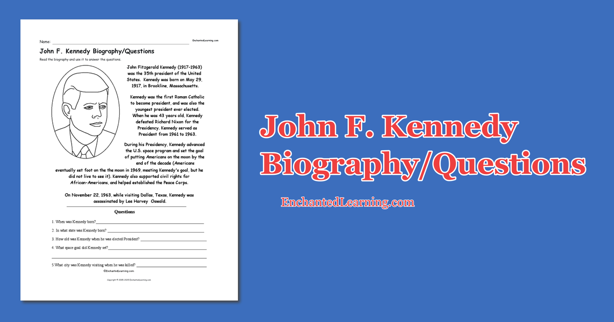 John F. Kennedy Biography/Questions - Enchanted Learning