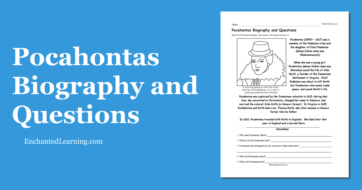 Pocahontas Biography and Questions - Enchanted Learning
