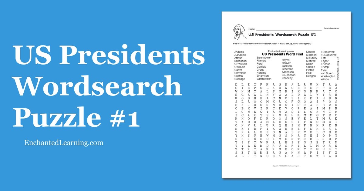 Presidents Word Search Puzzles Printable