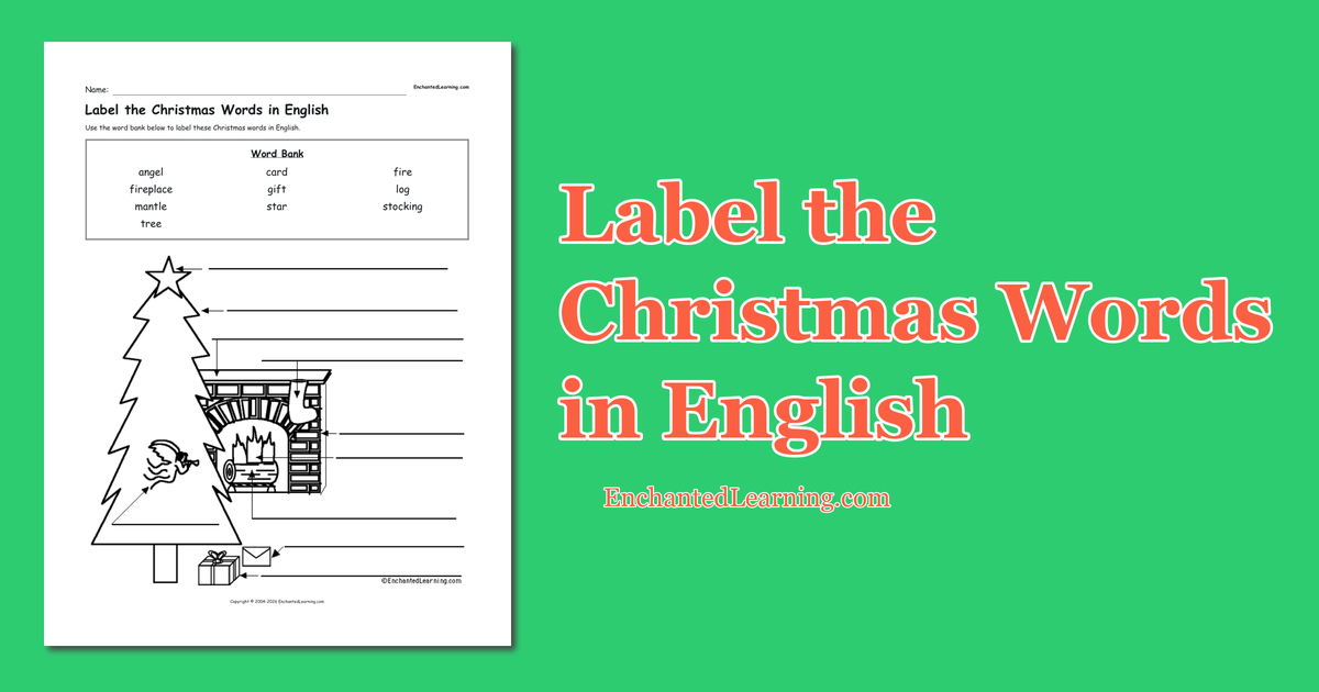 Label the Christmas Words in English - Enchanted Learning