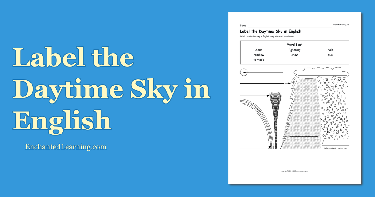 Label the Daytime Sky in English - Enchanted Learning