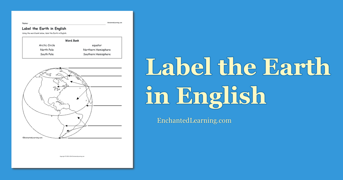 Label the Earth in English - Enchanted Learning