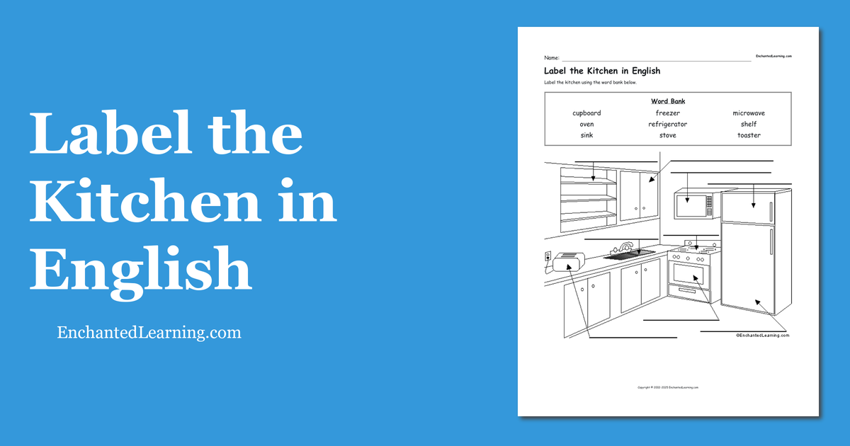 Label the Kitchen in English - Enchanted Learning