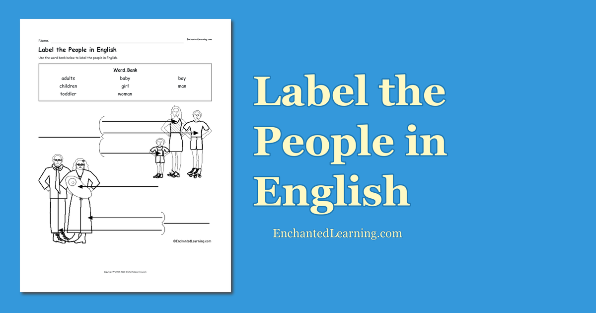 Label the People in English - Enchanted Learning