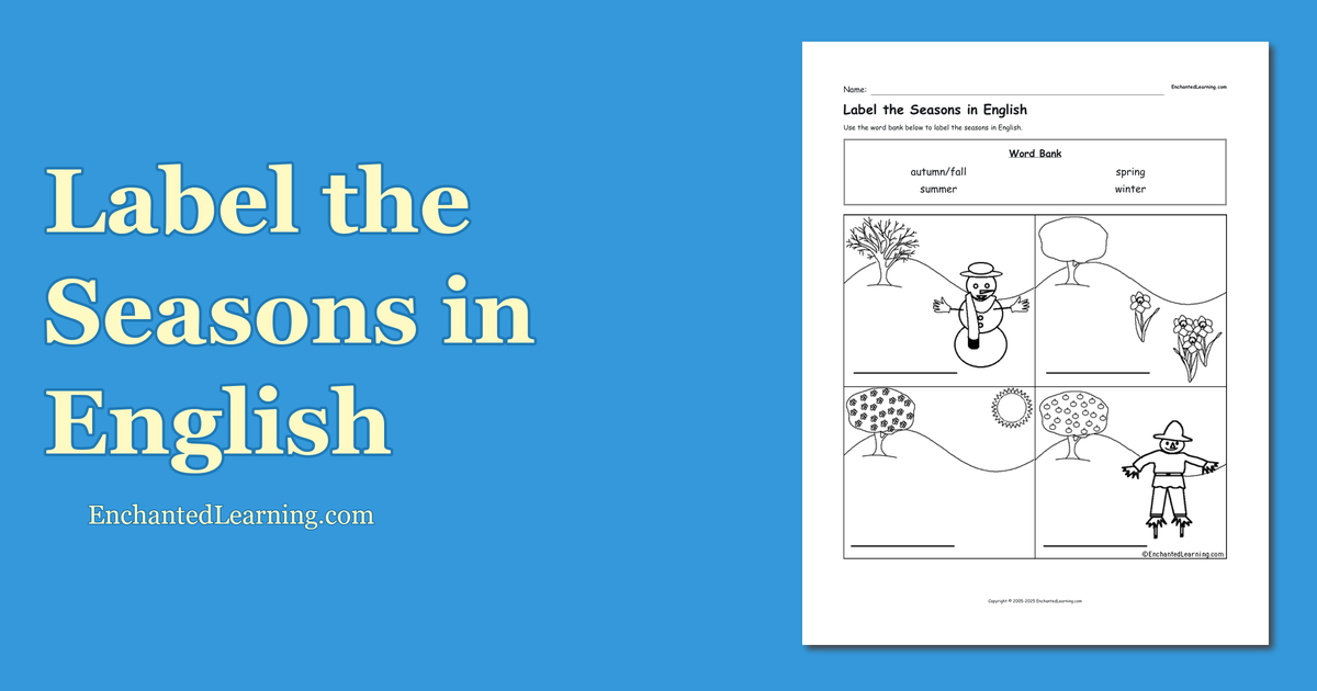 Label the Seasons in English - Enchanted Learning