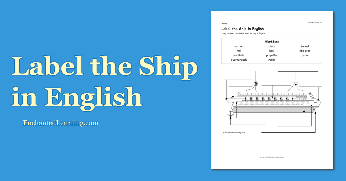 Label the Ship in English - Enchanted Learning