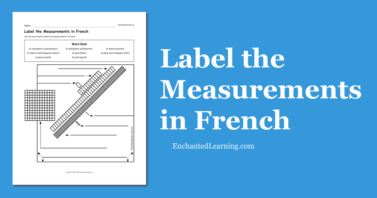 Label the Measurements in French - Enchanted Learning