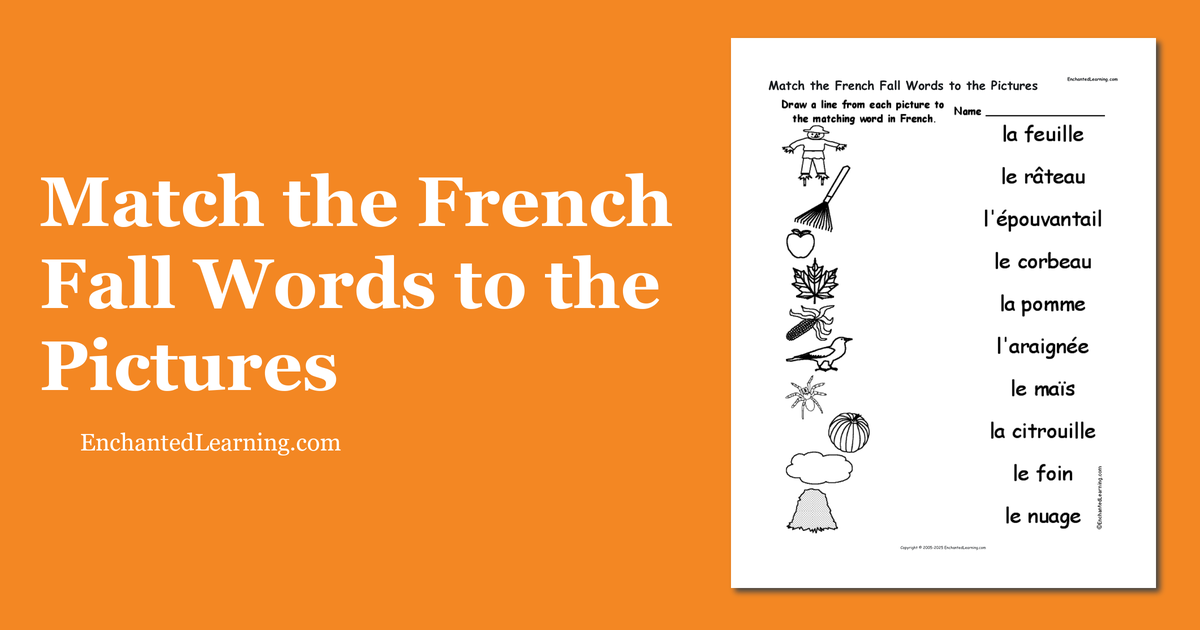 Match the French Fall Words to the Pictures - Enchanted Learning