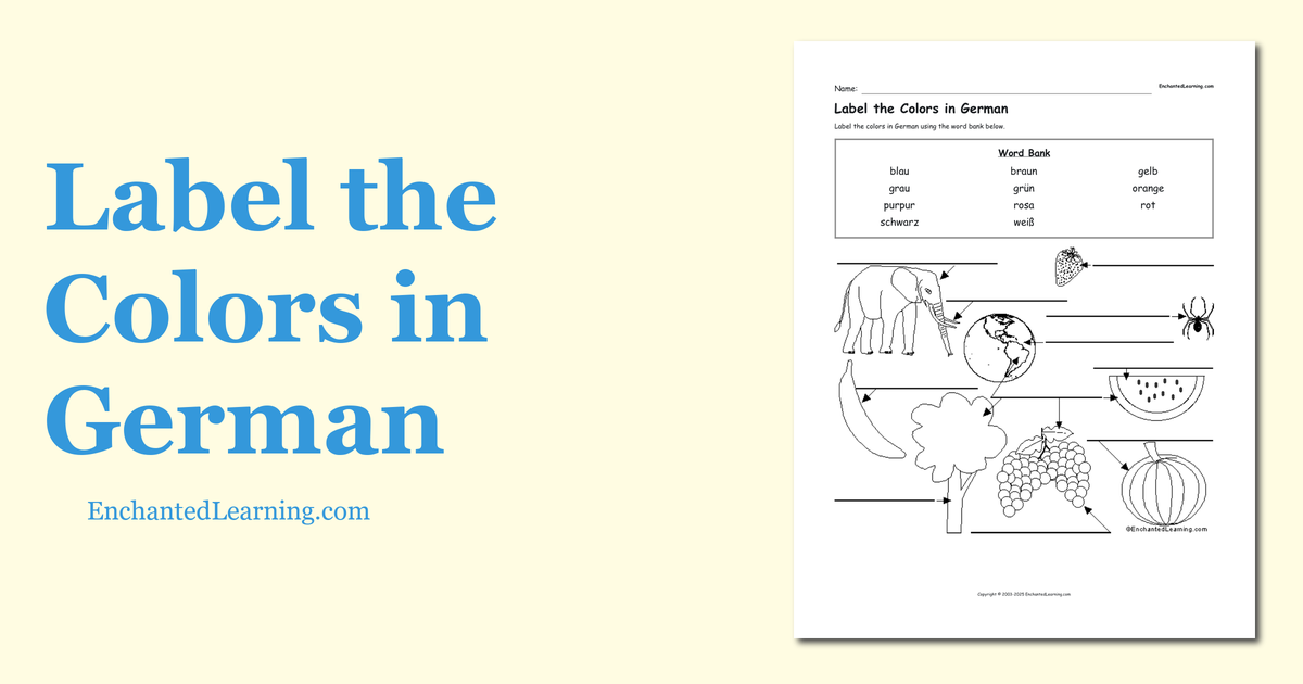 Label the Colors in German - Enchanted Learning
