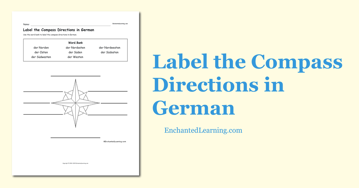 Label the Compass Directions in German - Enchanted Learning