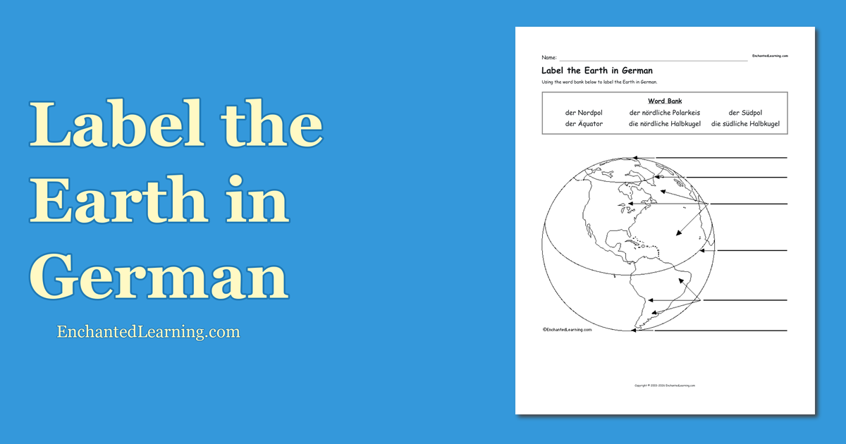 Label the Earth in German - Enchanted Learning