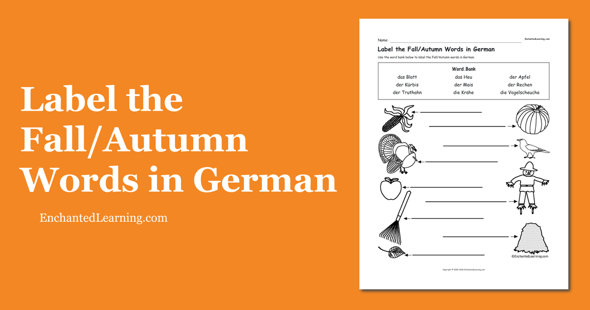 Label the Fall/Autumn Words in German - Enchanted Learning