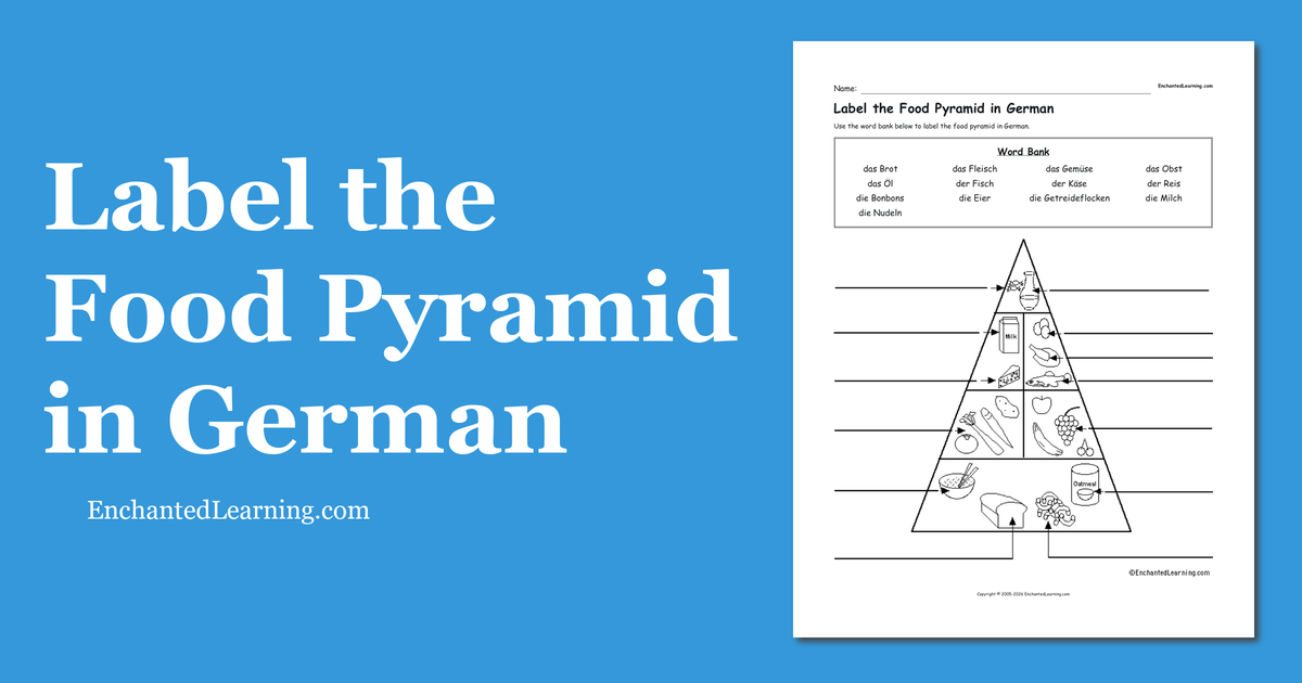 Label the Food Pyramid in German - Enchanted Learning