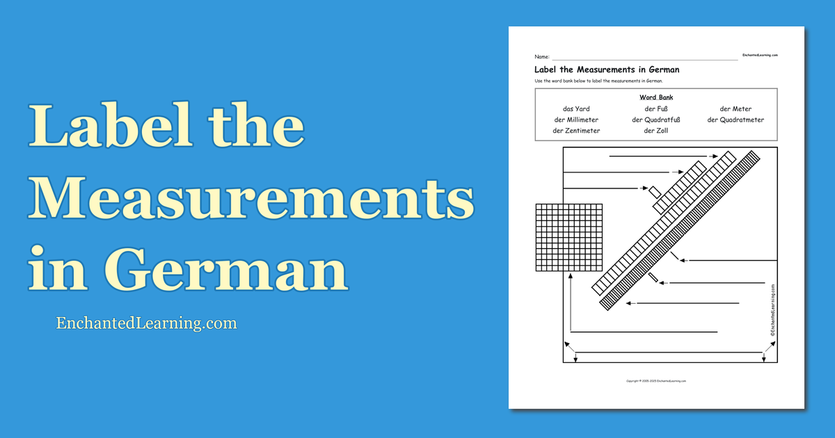 Label the Measurements in German - Enchanted Learning