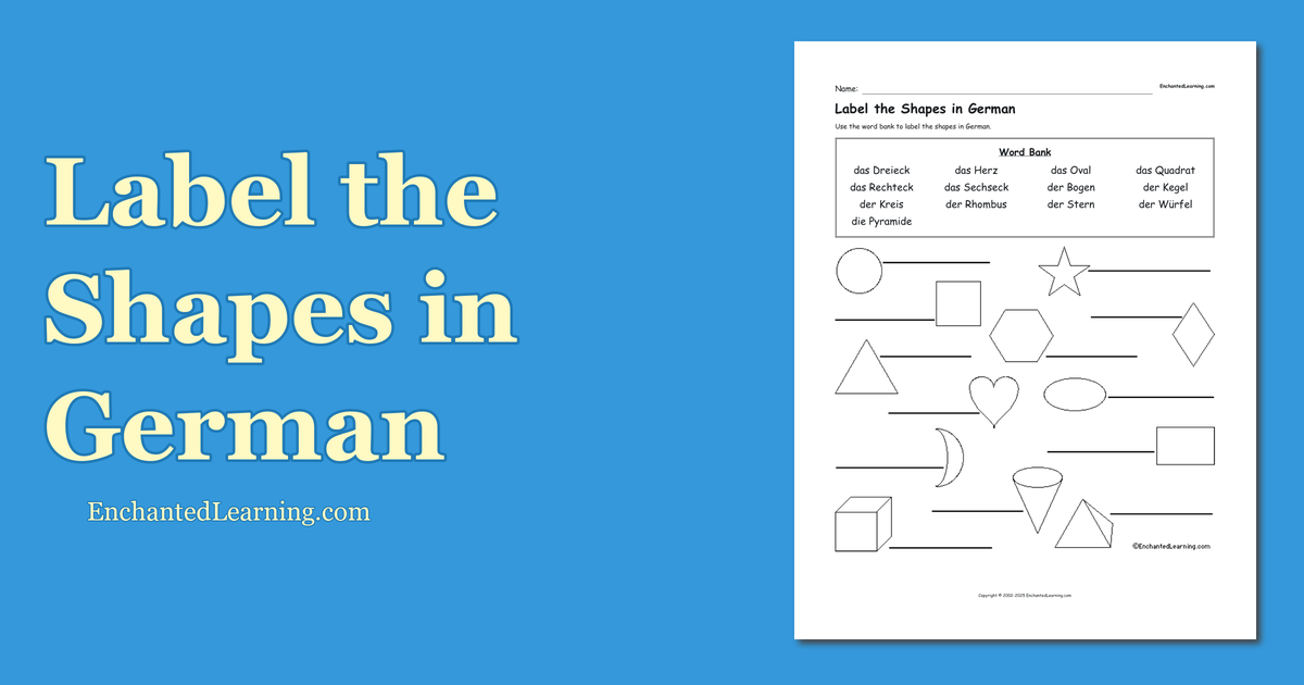 Label the Shapes in German - Enchanted Learning