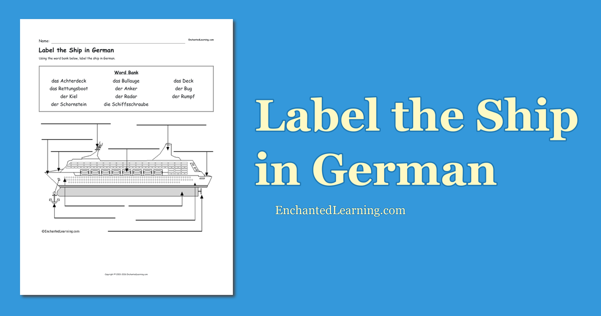 Label the Ship in German - Enchanted Learning