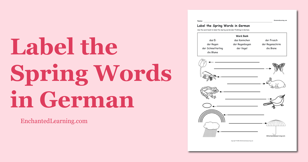 Label the Spring Words in German - Enchanted Learning