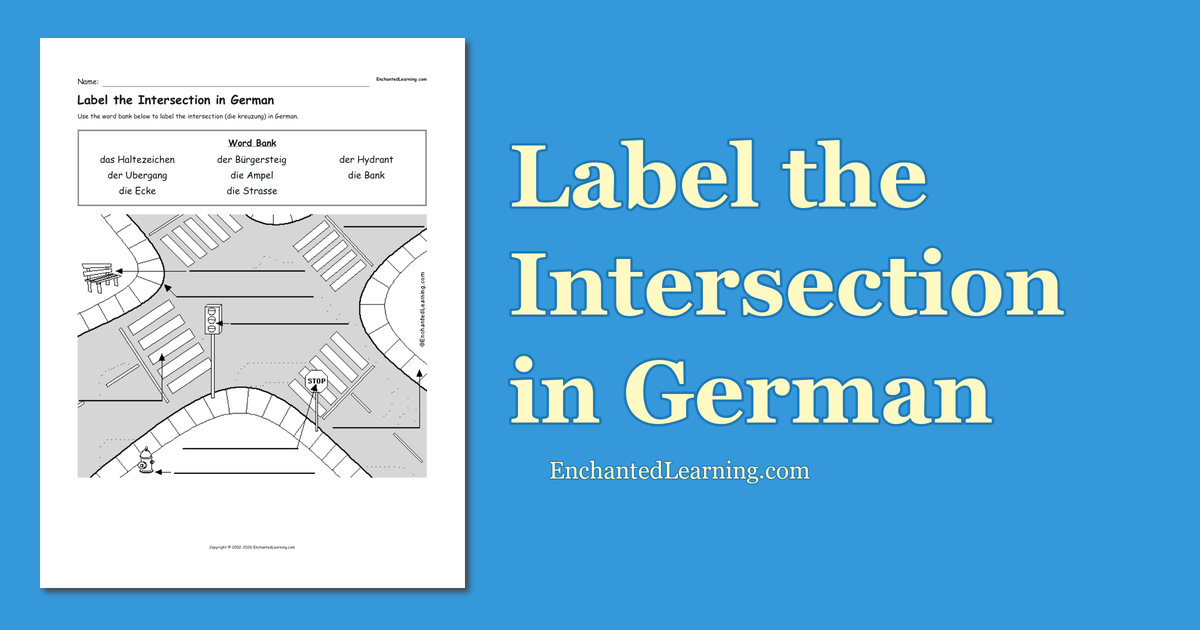 Label the Intersection in German - Enchanted Learning
