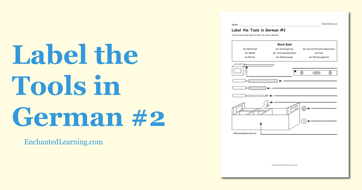 Label the Tools in German #2 - Enchanted Learning