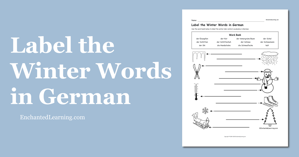 Label the Winter Words in German - Enchanted Learning