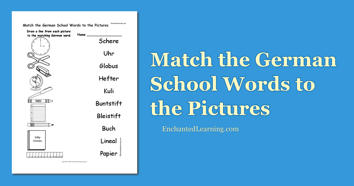 Match the German School Words to the Pictures - Enchanted Learning