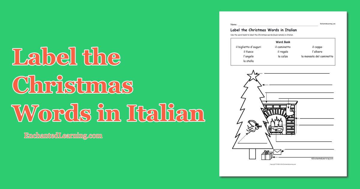 Label the Christmas Words in Italian - Enchanted Learning