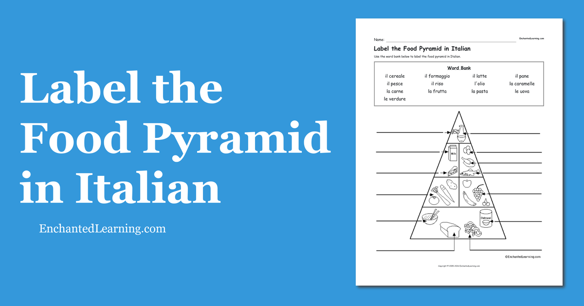 Label the Food Pyramid in Italian - Enchanted Learning