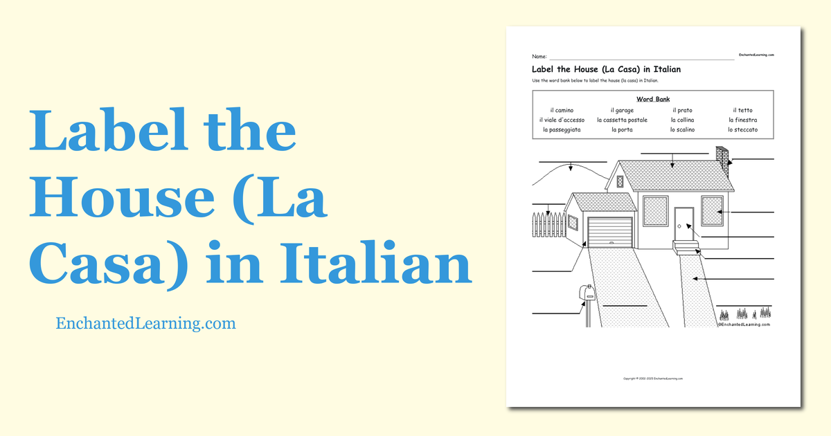 Label the House (La Casa) in Italian - Enchanted Learning