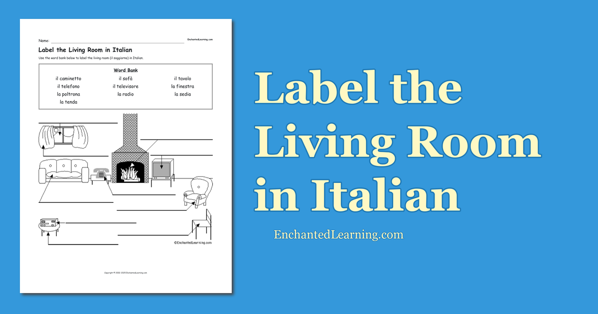Label the Living Room in Italian - Enchanted Learning