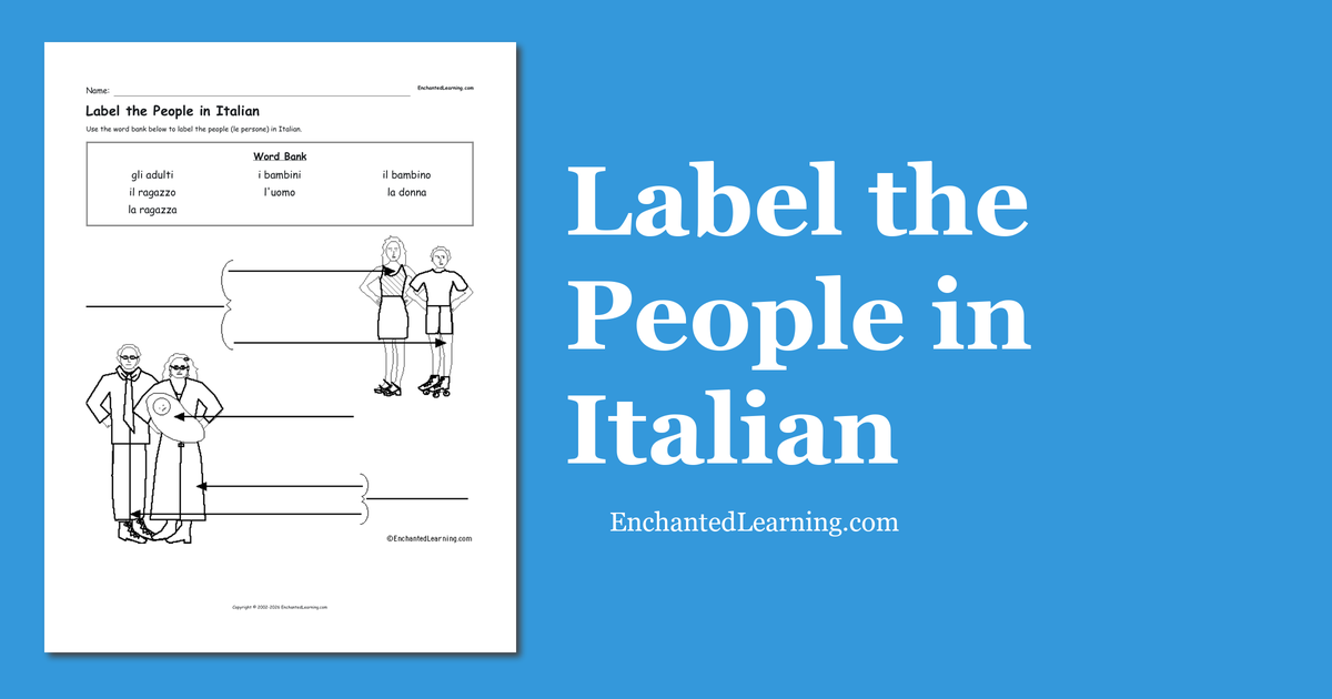 Label the People in Italian - Enchanted Learning