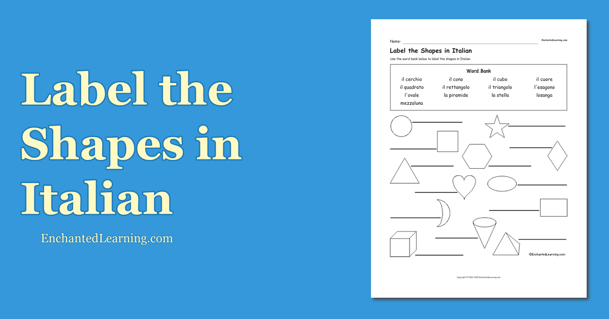 Label the Shapes in Italian - Enchanted Learning