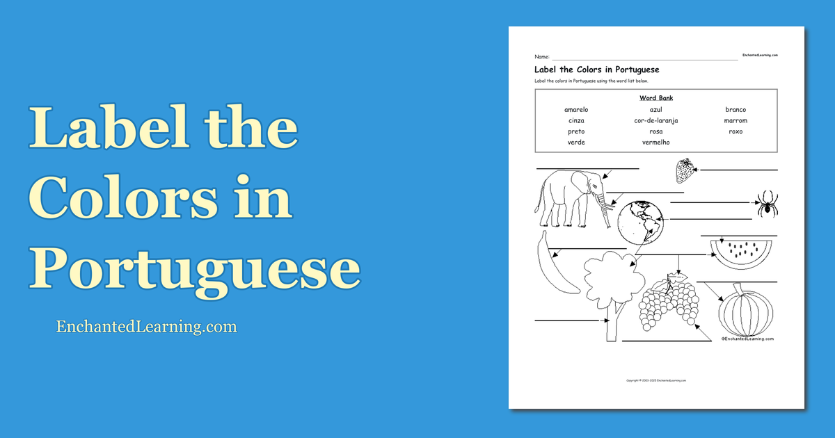 Label the Colors in Portuguese - Enchanted Learning