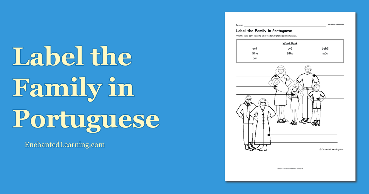 Label the Family in Portuguese - Enchanted Learning