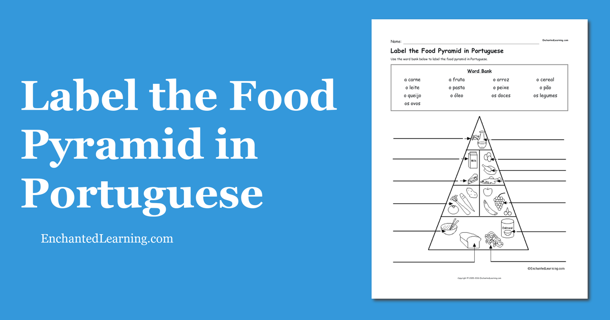 Label the Food Pyramid in Portuguese - Enchanted Learning