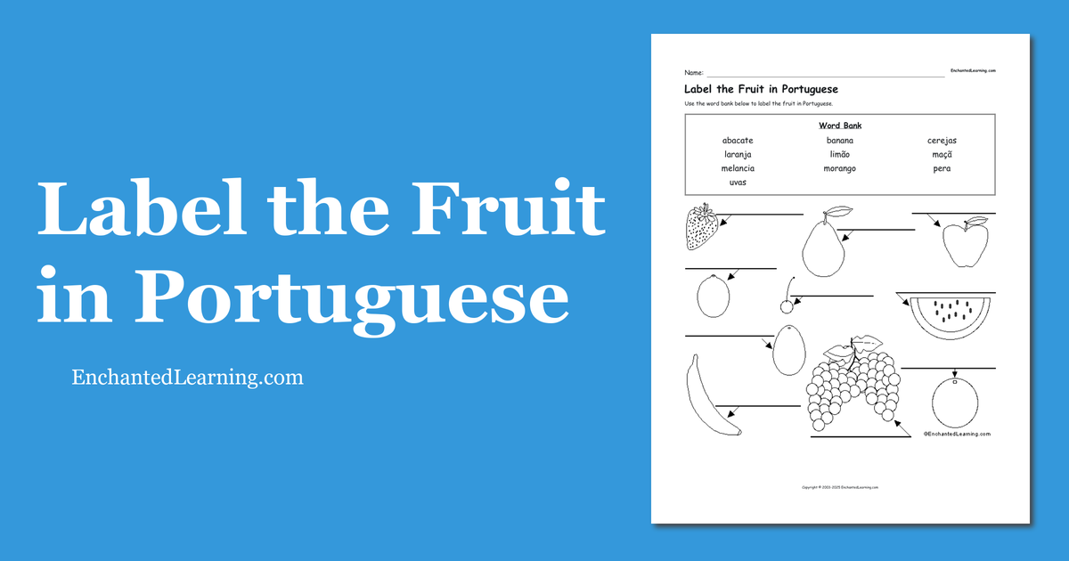 Label the Fruit in Portuguese - Enchanted Learning
