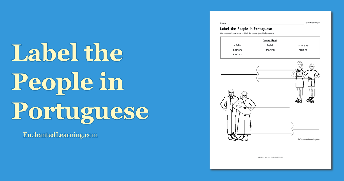 Label the People in Portuguese - Enchanted Learning