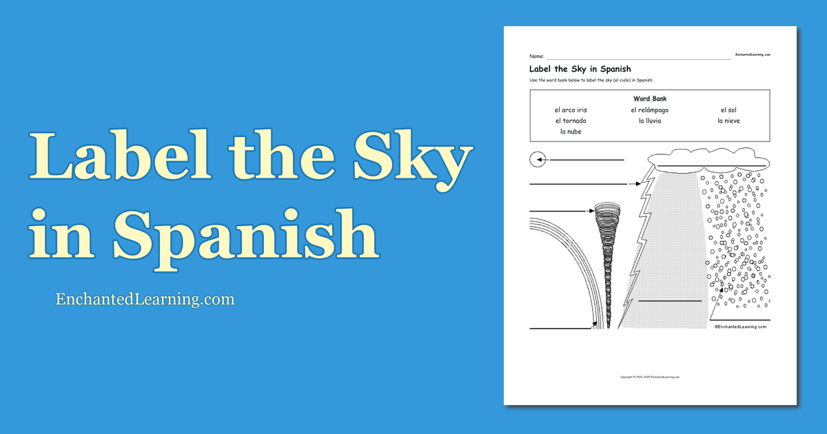 Label the Sky in Spanish - Enchanted Learning