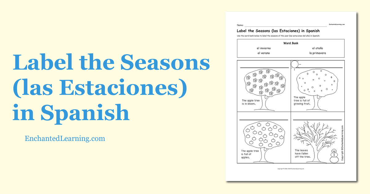 Label the Seasons (las Estaciones) in Spanish - Enchanted Learning