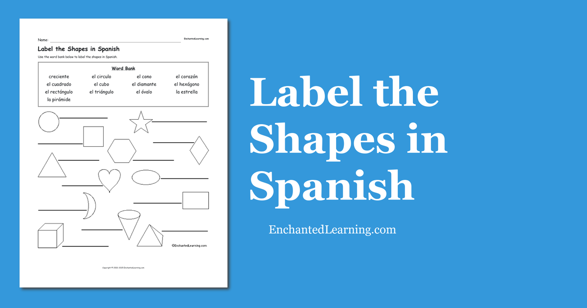 Label the Shapes in Spanish - Enchanted Learning