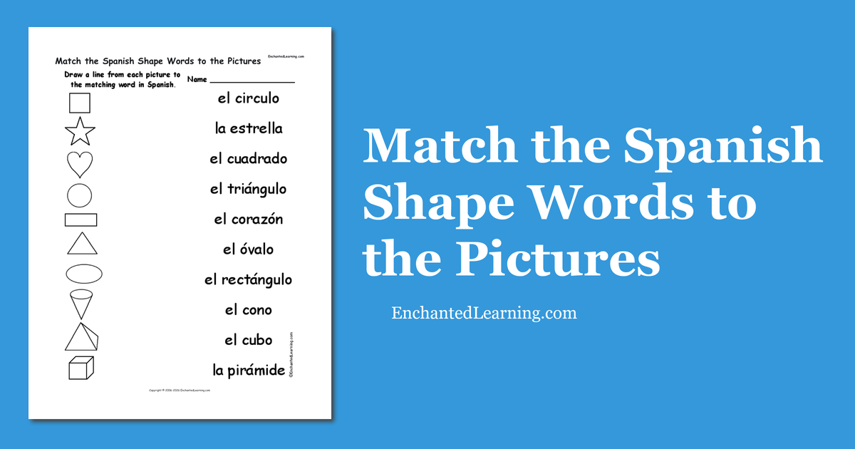 Match the Spanish Shape Words to the Pictures - Enchanted Learning